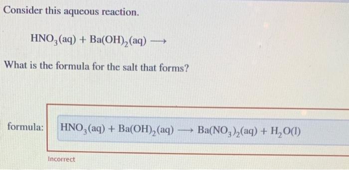 Solved Consider this aqueous reaction. HNO3(aq)+Ba(OH)2(aq) | Chegg.com