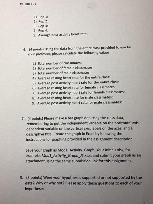 Solved BIO 101 Module 1 Hands-On Activity 1. (4 points) In | Chegg.com