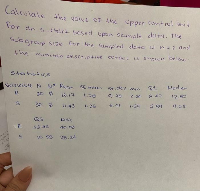 Solved Calculate the value of the upper control limit for an | Chegg.com