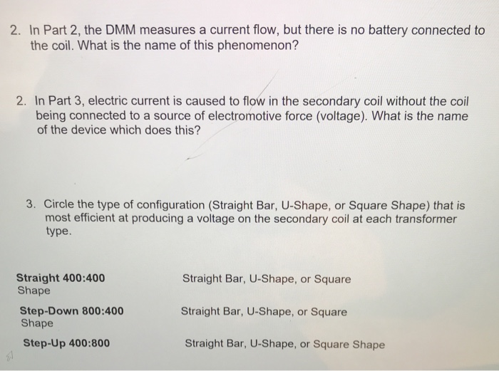 2. In Part 2, the DMM measures a current flow, but | Chegg.com