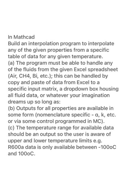 Solved In Mathcad Build an interpolation program to | Chegg.com