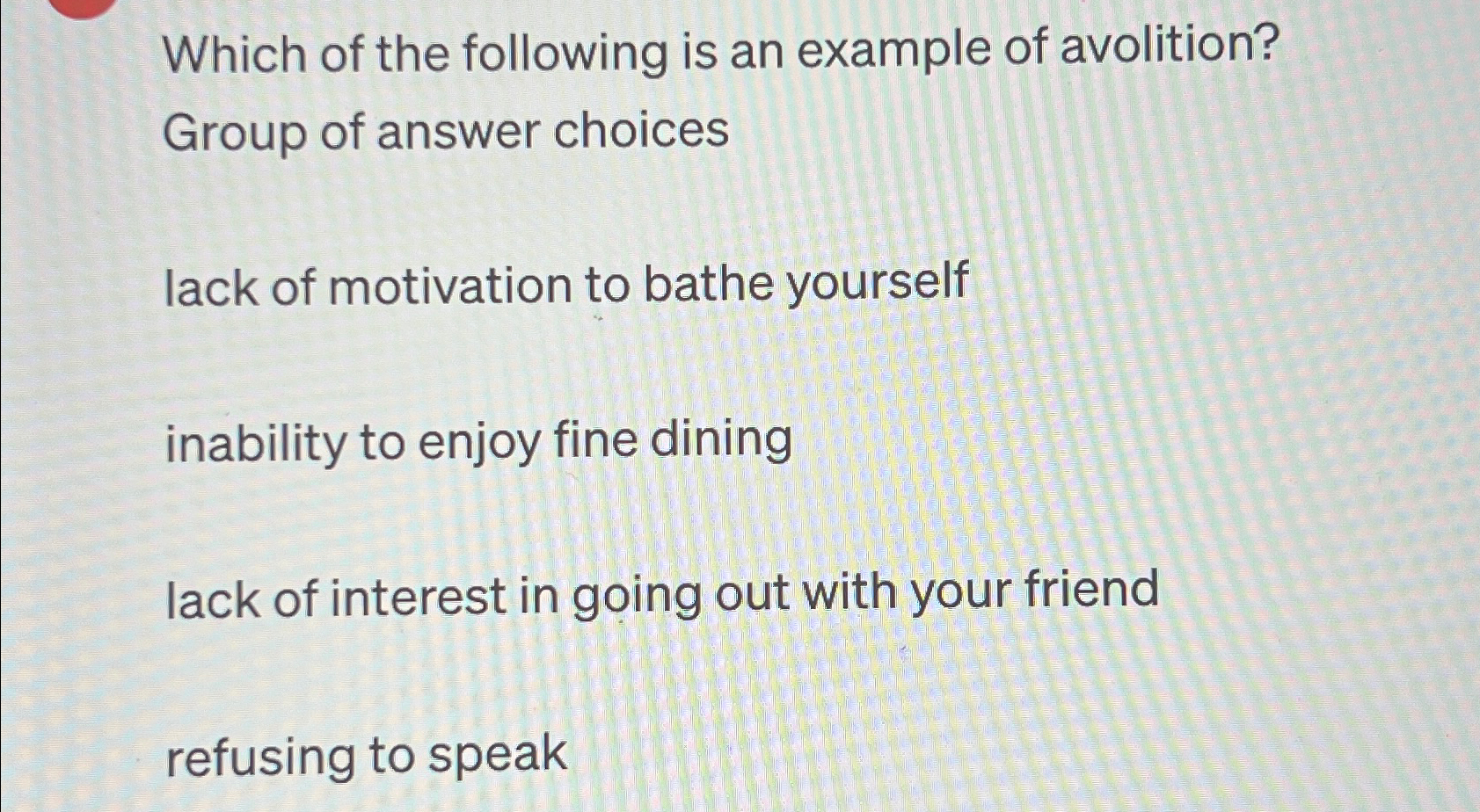 Solved Which of the following is an example of | Chegg.com