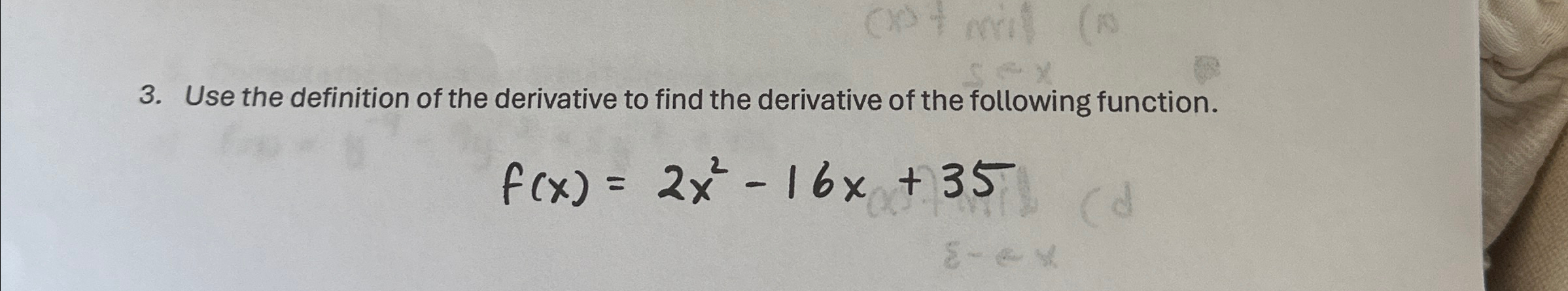 Solved Use the definition of the derivative to find the | Chegg.com