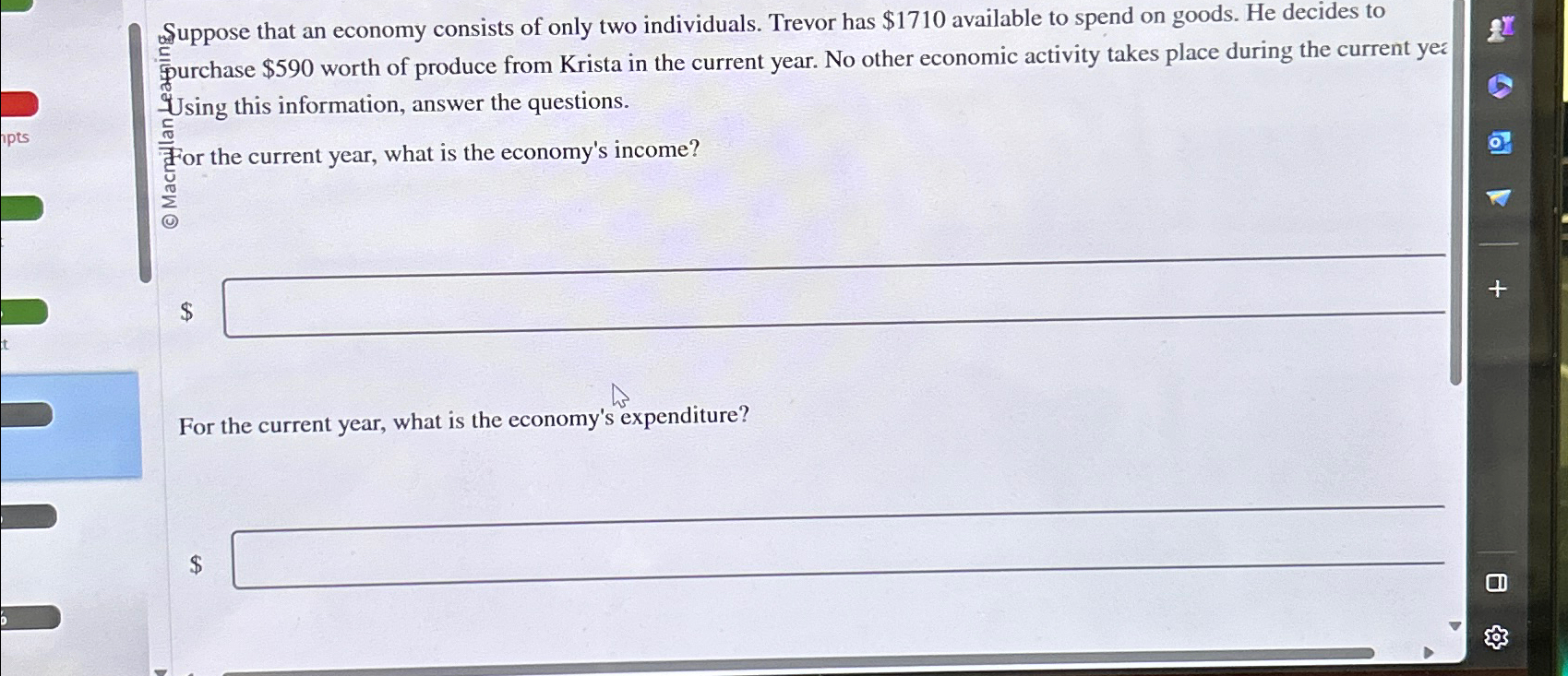 Solved Suppose that an economy consists of only two | Chegg.com