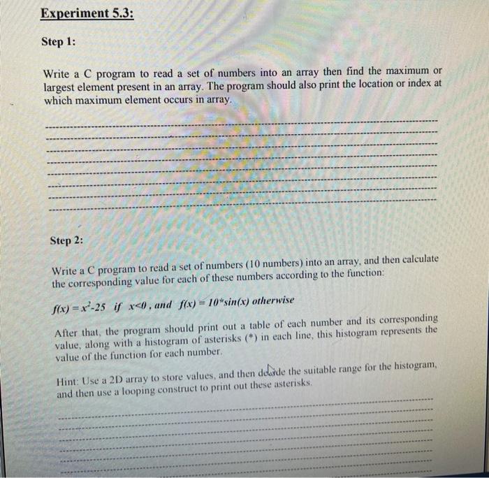 Solved Write a C program to read a set of numbers into an | Chegg.com