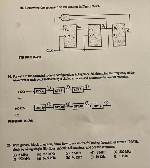 Solved 18. Determine the sequence of the counter in Figure | Chegg.com