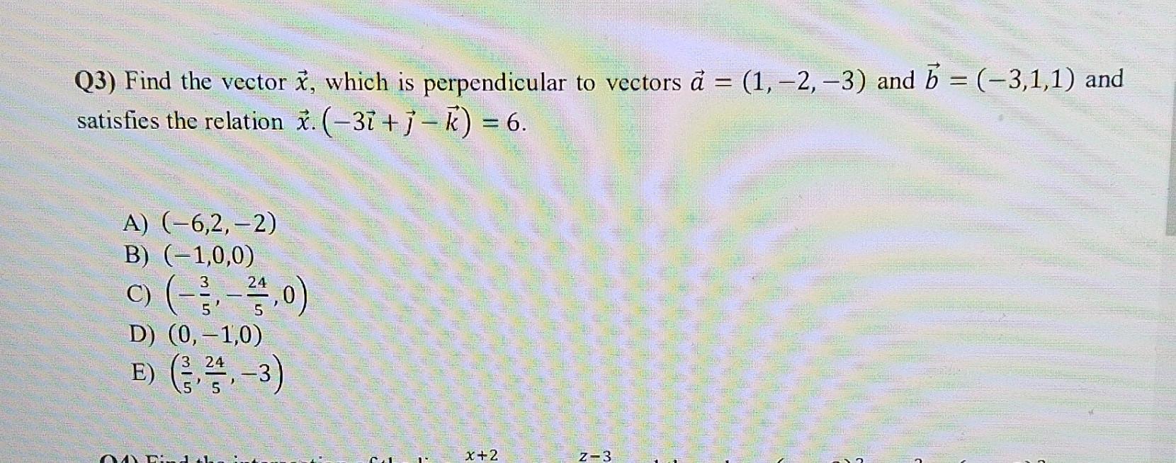 Solved Q3) Find the vector x, which is perpendicular to | Chegg.com