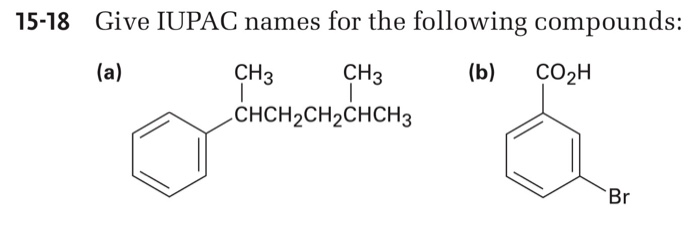 Solved 15-18 Give IUPAC names for the following compounds: | Chegg.com