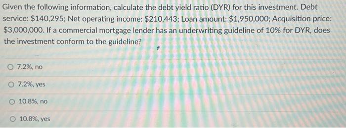 Solved Given the following information, calculate the debt | Chegg.com