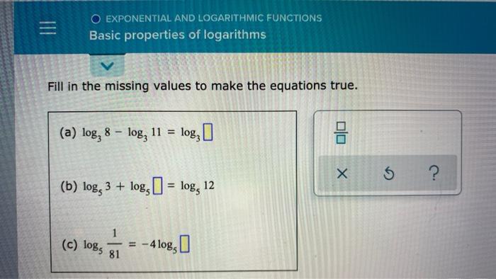 Solved III O EXPONENTIAL AND LOGARITHMIC FUNCTIONS Basic | Chegg.com