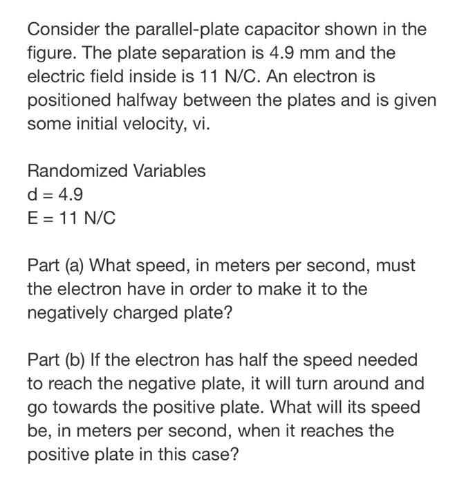 Solved Consider the parallel-plate capacitor shown in the | Chegg.com