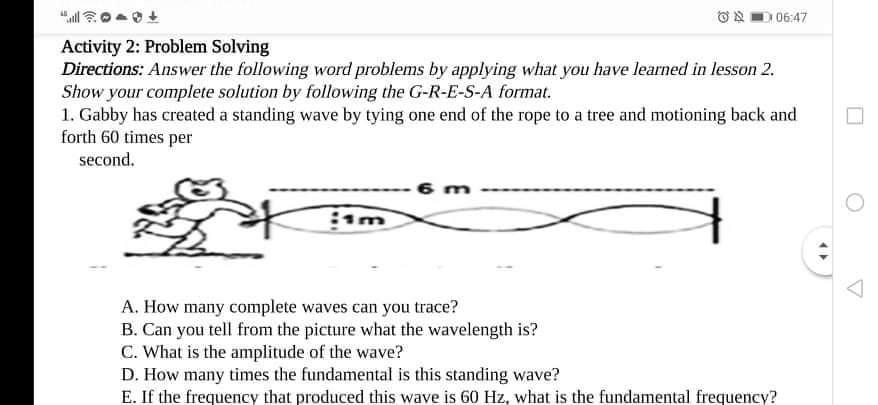 Solved 06:47 Activity 2: Problem Solving Directions: Answer | Chegg.com