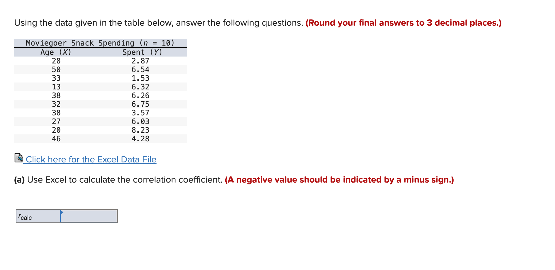 Solved Using the data given in the table below, answer the | Chegg.com