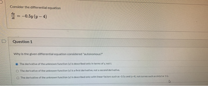 Solved Consider the differential equation dy dt -0.5y (y - | Chegg.com
