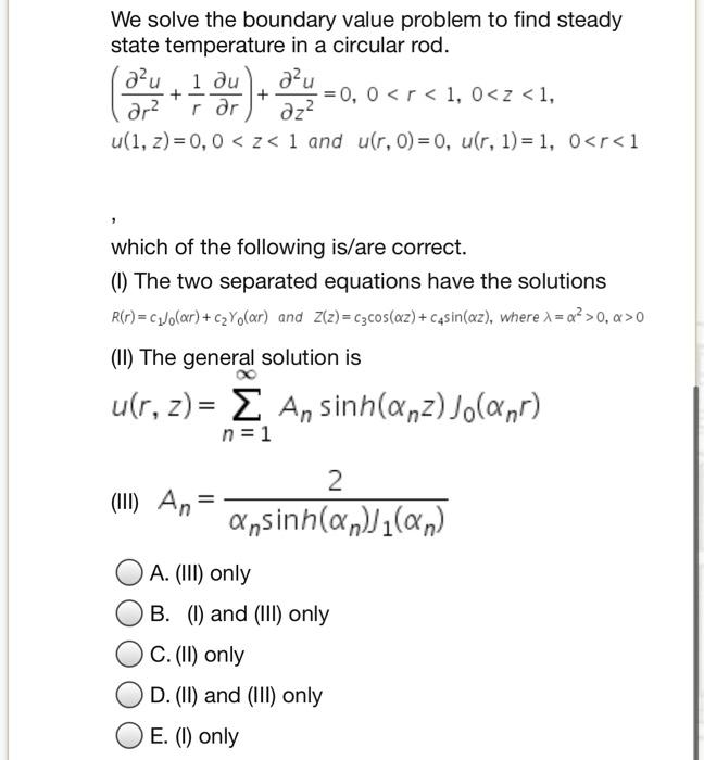 Solved We solve the boundary value problem to find steady | Chegg.com