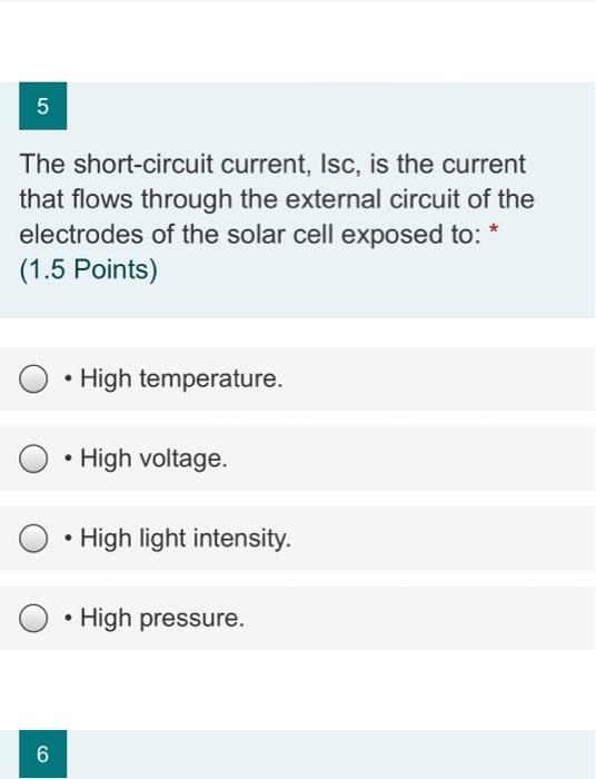 Solved 5 LO The short-circuit current, Isc, is the current | Chegg.com