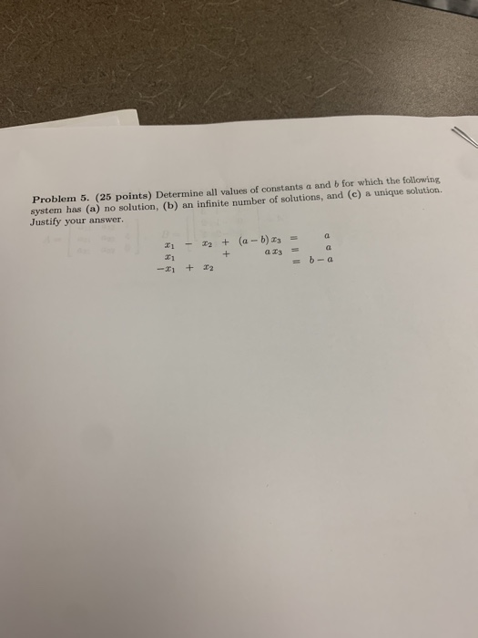 Solved Problem 5. (25 points) Determine all values of | Chegg.com