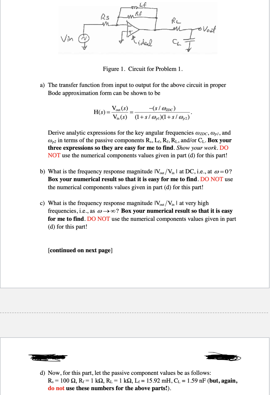 Solved Please help me solve this Electrical Engineering | Chegg.com