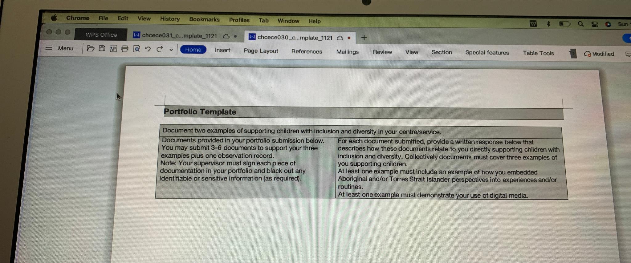 Solved Portfolio TemplateDocument two examples of supporting | Chegg.com
