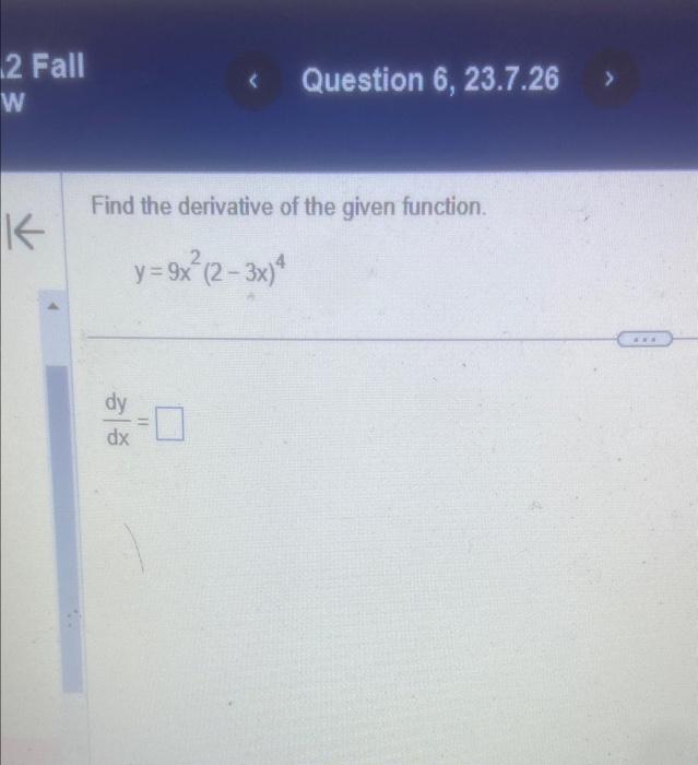 Solved Find the derivative of the given function. | Chegg.com