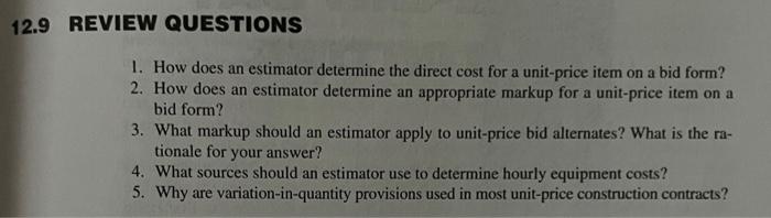 Solved 12.9 REVIEW QUESTIONS 1. How does an estimator | Chegg.com