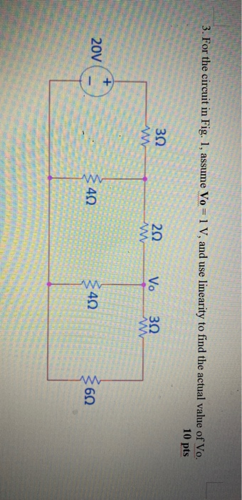 Solved 3. For the circuit in Fig. 1, assume Vo = 1 V, and | Chegg.com