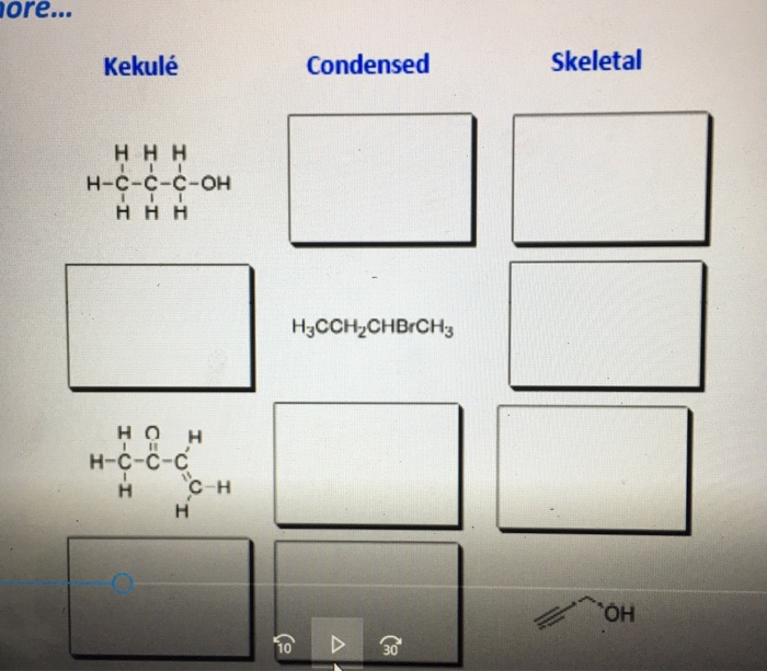 Solved ore... Kekulé Condensed Skeletal Hнн III н-с-с-с-ОН І | Chegg.com