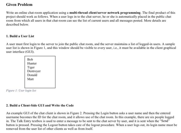 Solved Computer neteorks C# Project create an online chat | Chegg.com