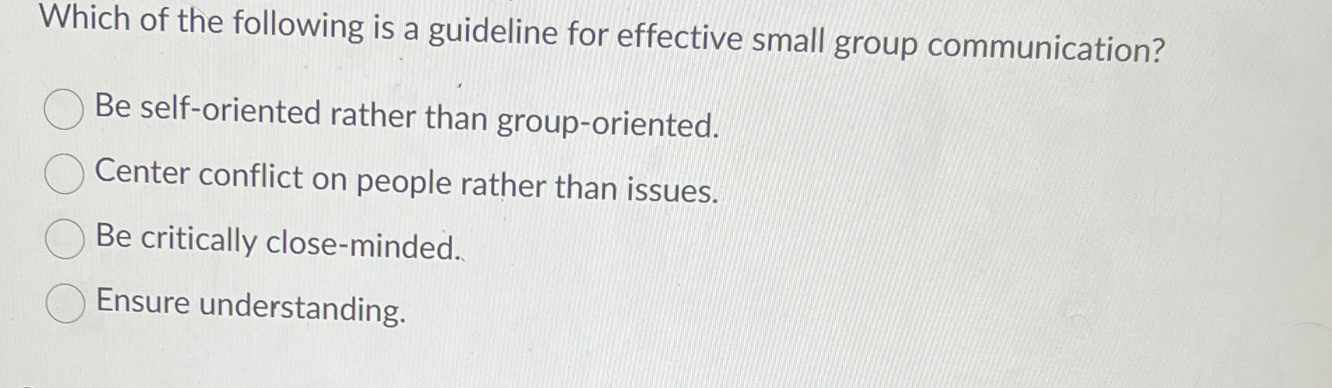 Solved Which of the following is a guideline for effective | Chegg.com