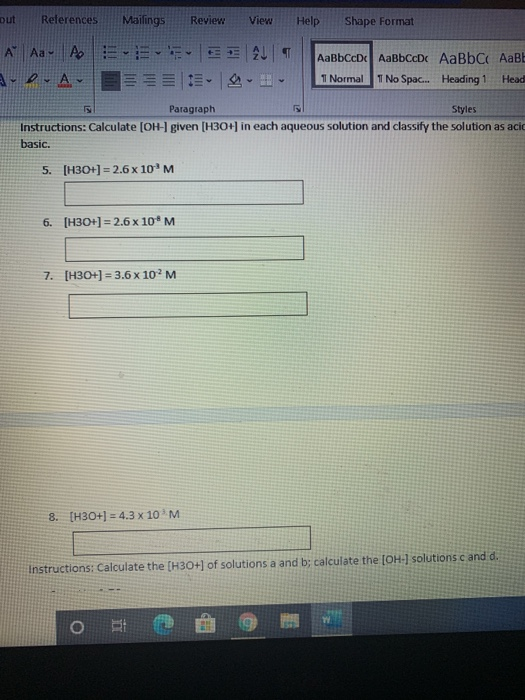 Solved Out References Mailings Review View Help Shape Format