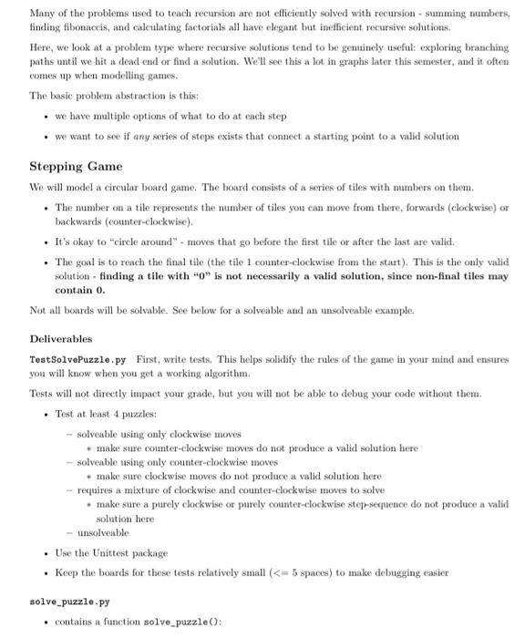 Solved Many Of The Problems Used To Teach Recursion Are Not