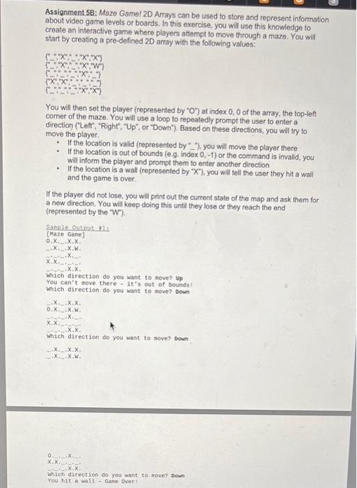 Solved Assignment 6B: Maze Game - Version 2 In the "real | Chegg.com