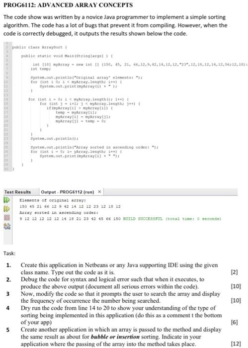 Solved Prog6112 Advanced Array Conceptsthe Code Show Was