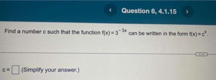 Solved Find a number c such that the function f(x)=3−3x can | Chegg.com