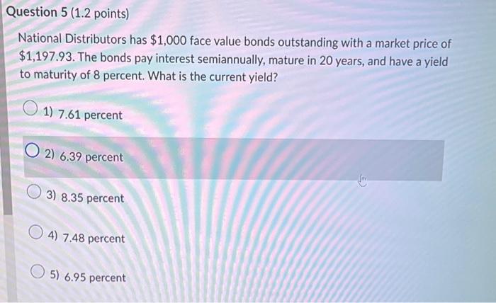 Solved National Distributors has $1,000 face value bonds | Chegg.com