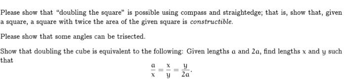 Solved Please show that "doubling the square" is possible | Chegg.com