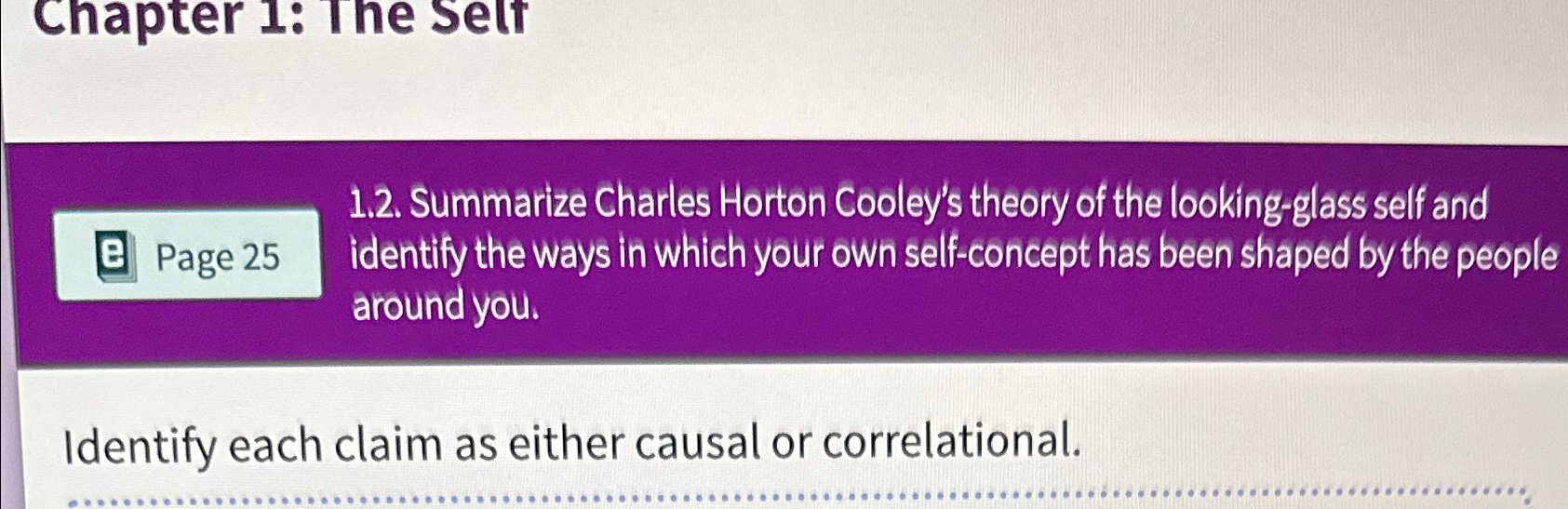 Solved Chapter 1: The Self[e] ﻿Page 251.2. ﻿Summarize | Chegg.com