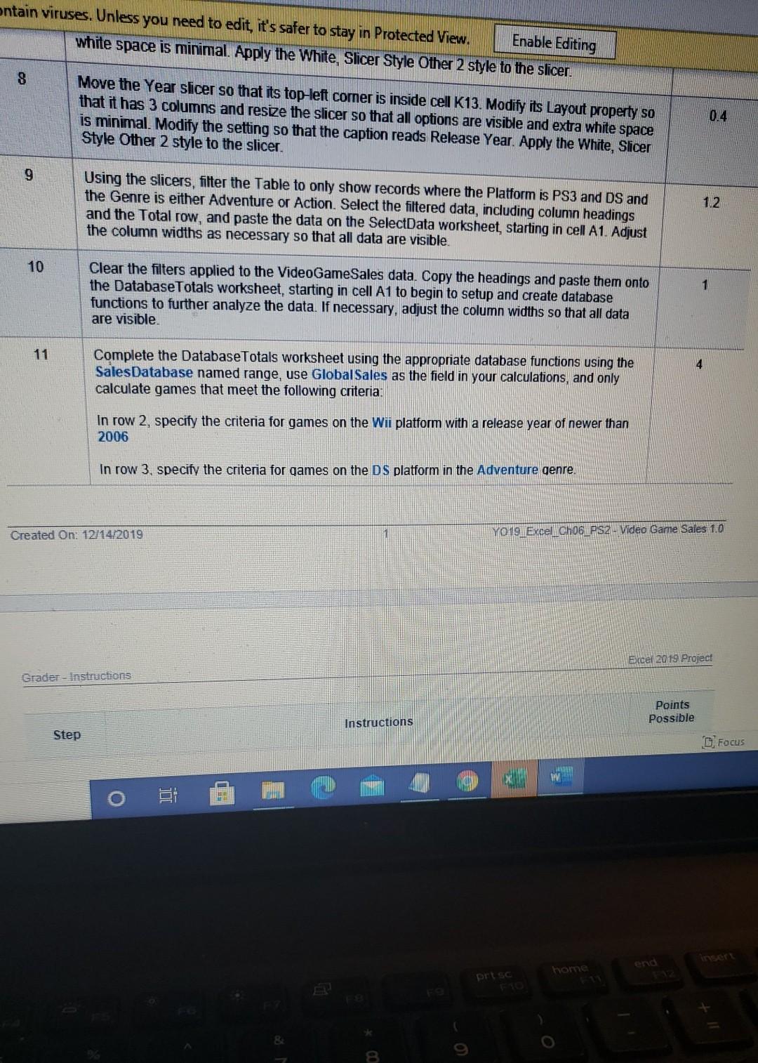 YO19_Excel_Ch06_Assessment_Video_Game_Sales Project | Chegg.com