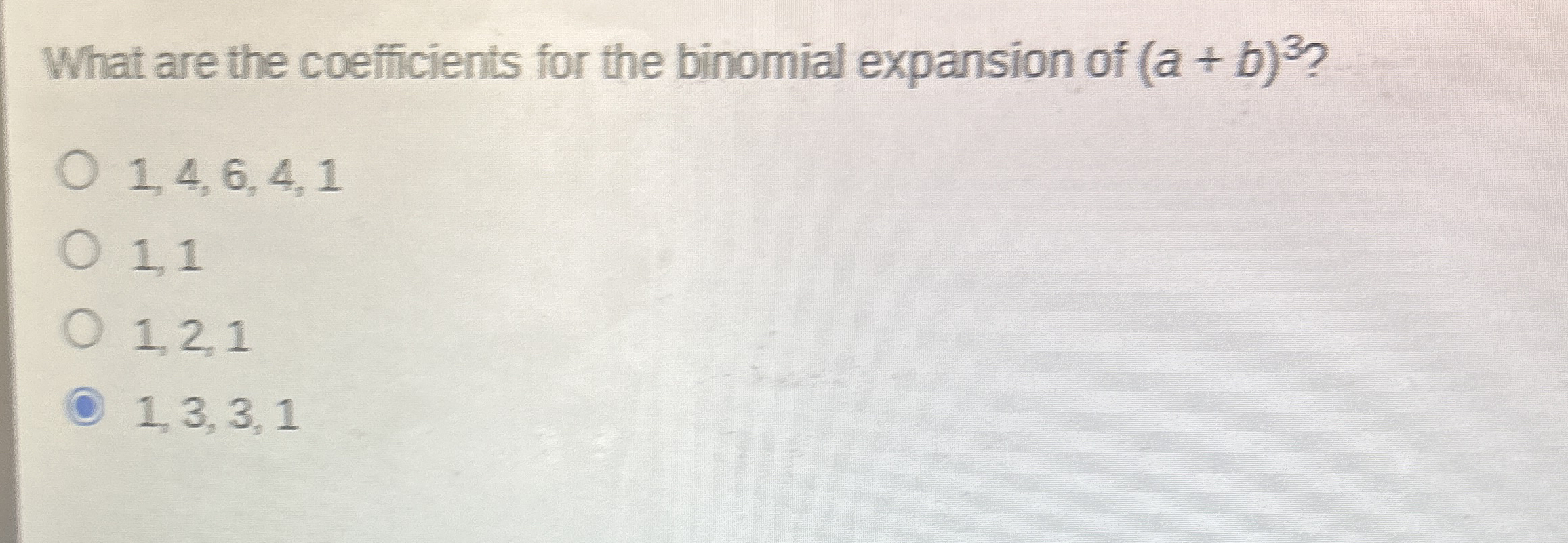 Solved What are the coefficients for the binomial expansion | Chegg.com