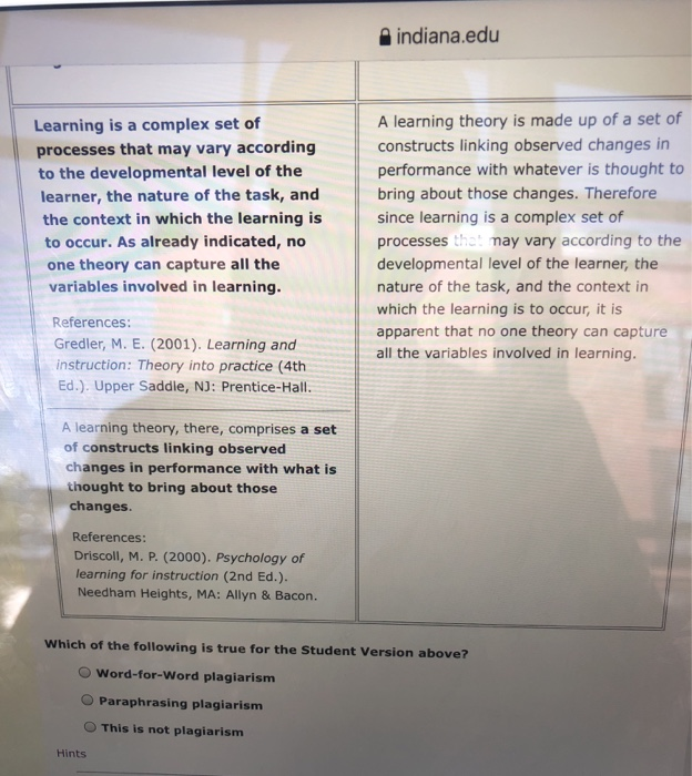 Solved Original Source Material Student Version Learning | Chegg.com