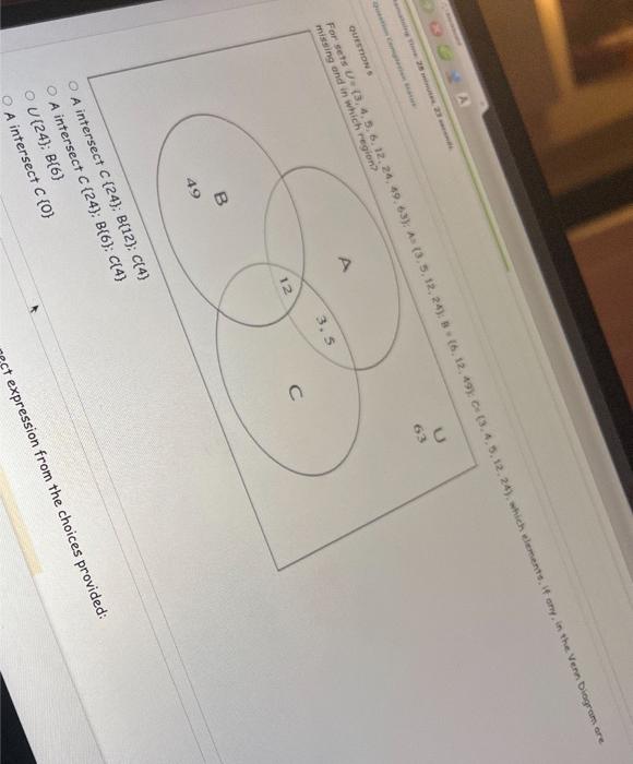 Solved A intersect C{24}:B(16) A intersect C{24}:B(6):C(A} | Chegg.com