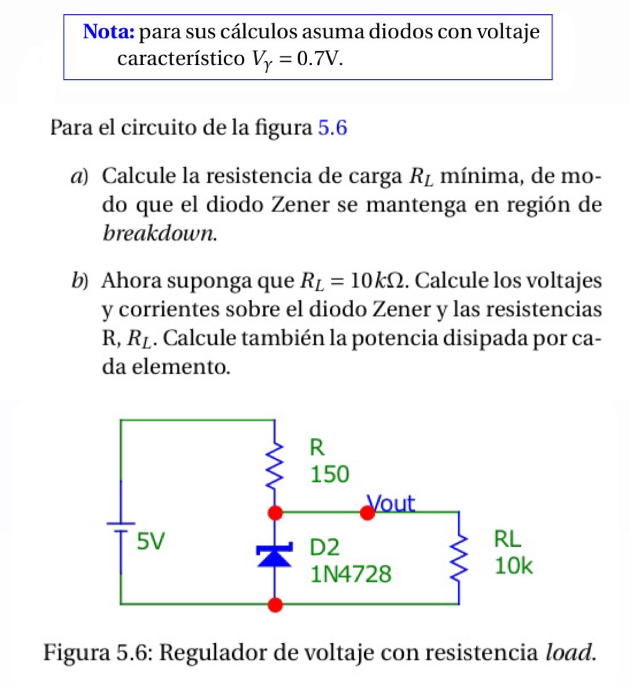 Solved Para el circuito de la figura 5.6a) ﻿Calcule la | Chegg.com