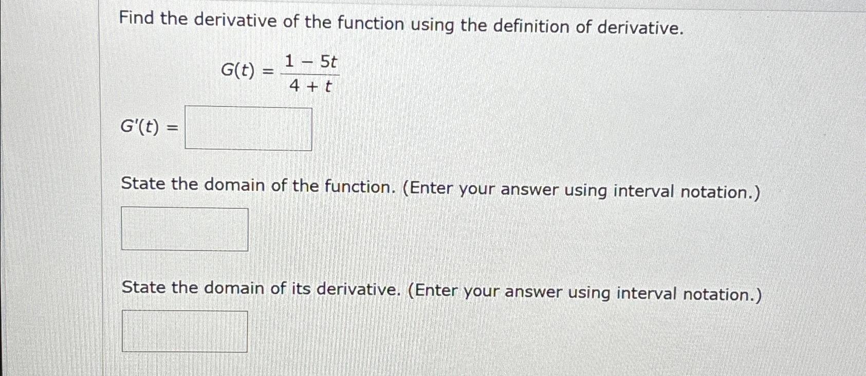 Solved Find the derivative of the function using the | Chegg.com