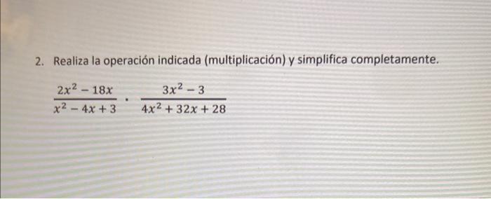 Solved 1. Realiza la operación indicada (suma) y simplifica | Chegg.com