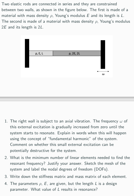 Solved Two elastic rods are connected in series and they are | Chegg.com