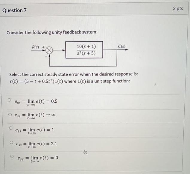 Solved Question 8 3 pts Consider the following unity | Chegg.com