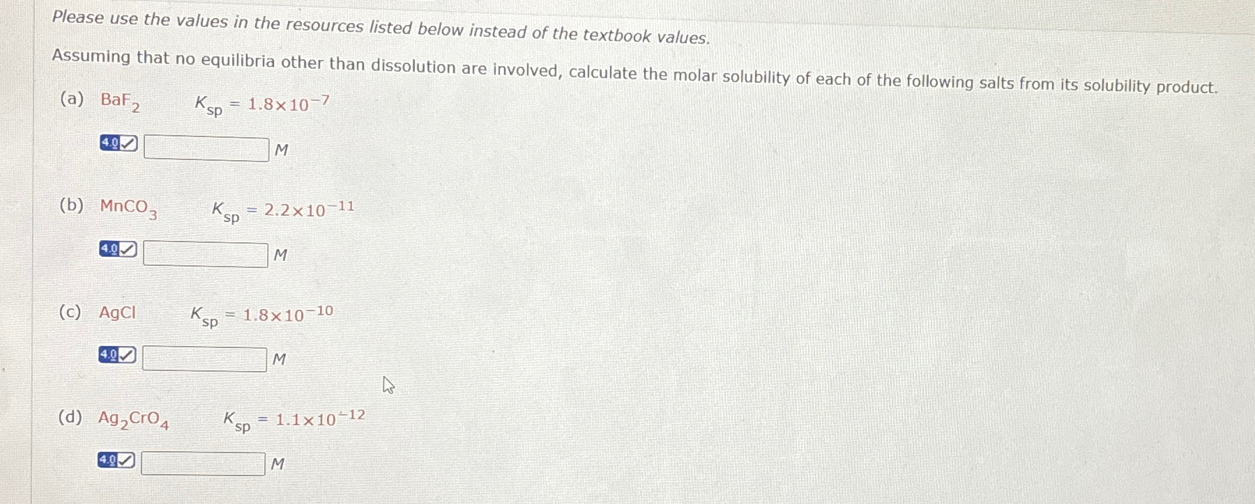 Solved Please use the values in the resources listed below | Chegg.com