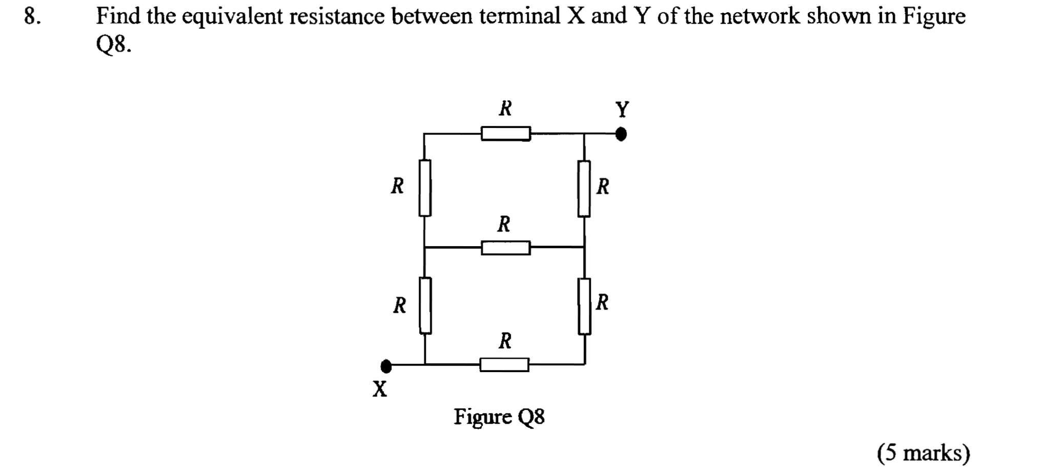 Solved Find the equivalent resistance between terminal X and | Chegg.com