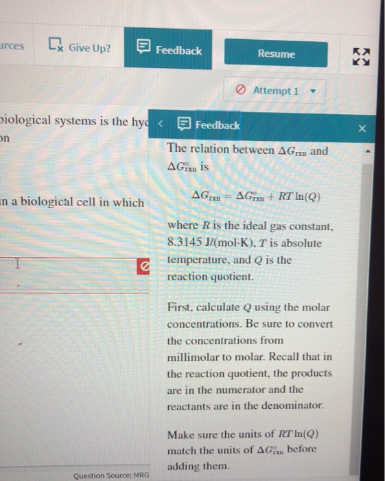 Solved for which delta G*rxn = -30.5 kJ/mol at 37 C amd pH | Chegg.com