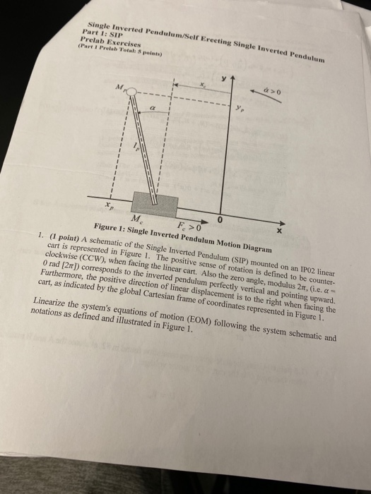 Solved Single Inverted Pendulum/Sell Erecting Single | Chegg.com